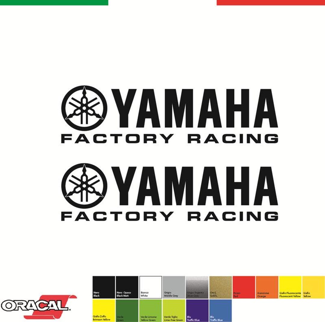 2 Compatible Stickers YAMAHA FACTORY RACING Mm.140xmm.37 - Decals ...