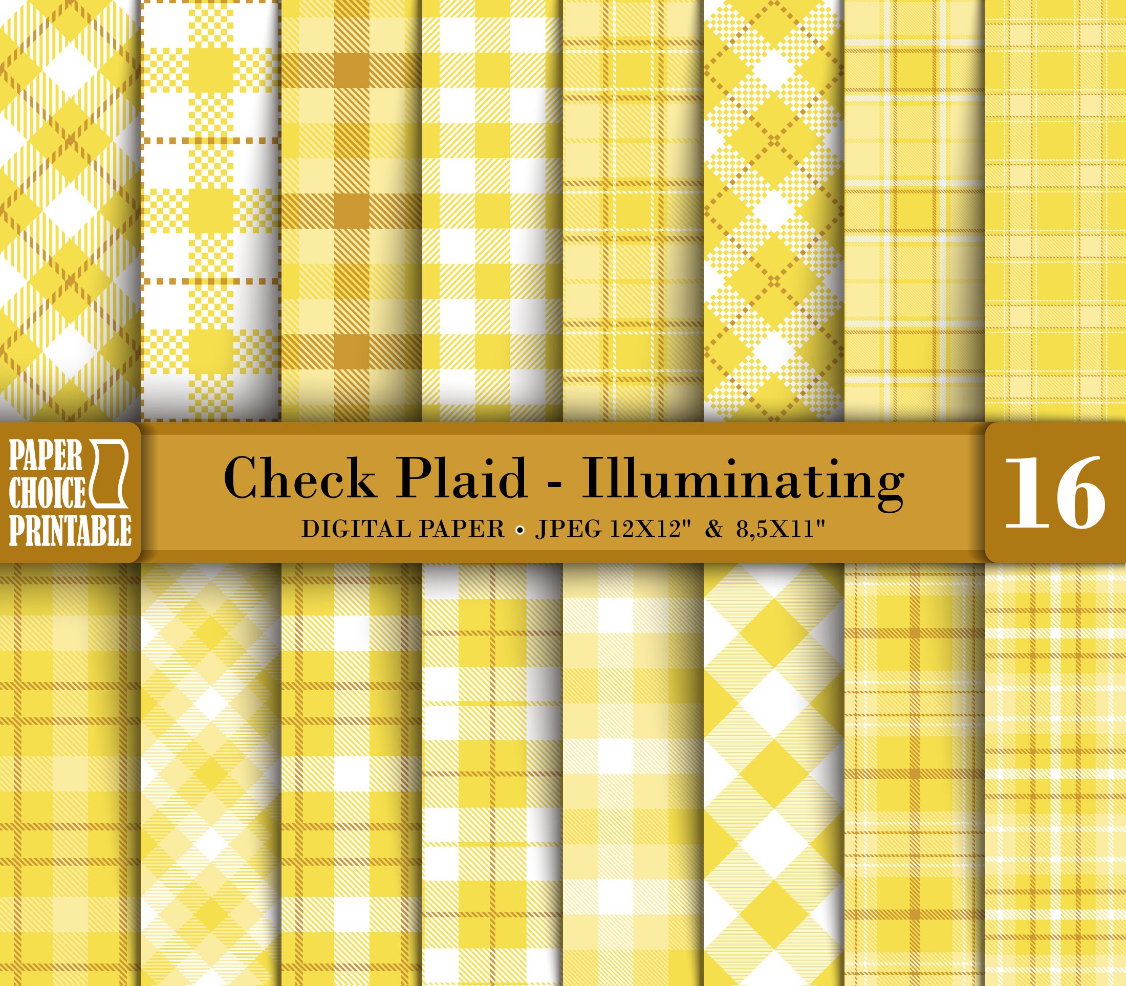 Digital paper set Illuminating scrapbooking Tartan seamless pattern ...