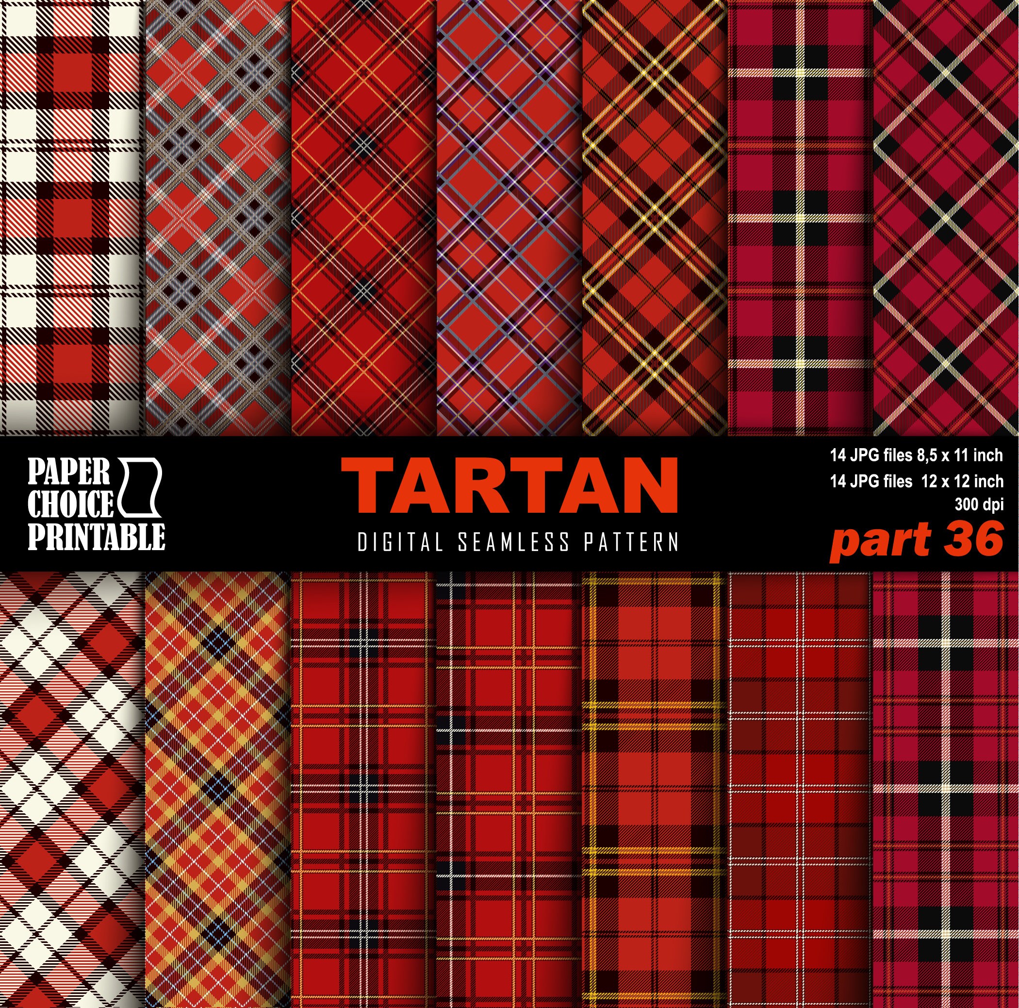 Tartan Digital Paper Clipart. Scottish Plaid, Tartan Clipart. Seamless ...