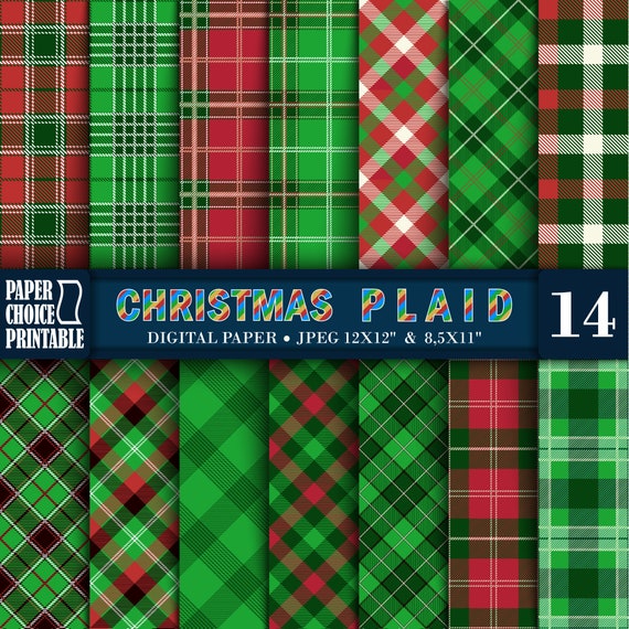 TARTAN DIGITAL PAPER: 12 X 12 Christmas Pattern - Etsy