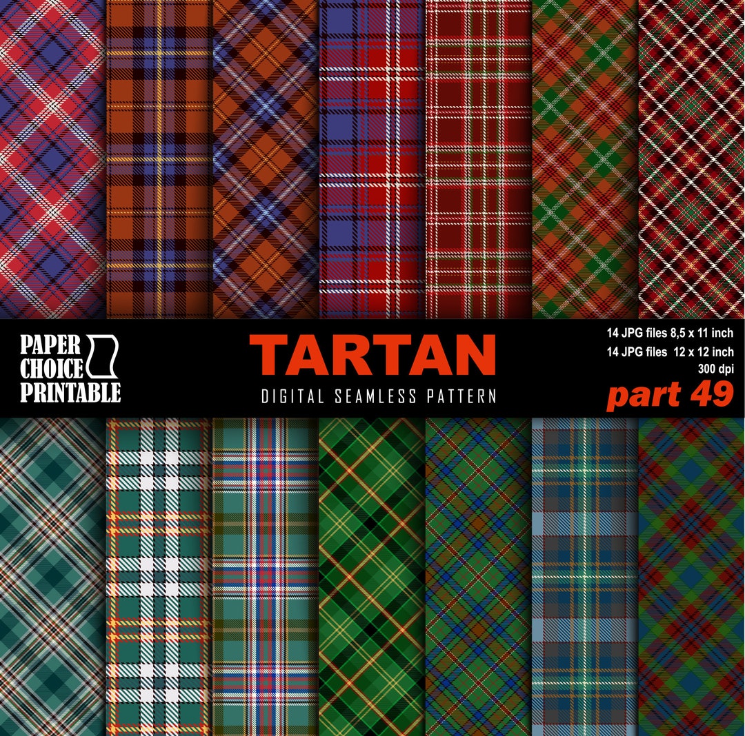 Tartan Digital Paper Clipart. Scottish Plaid, Tartan Clipart. Seamless ...
