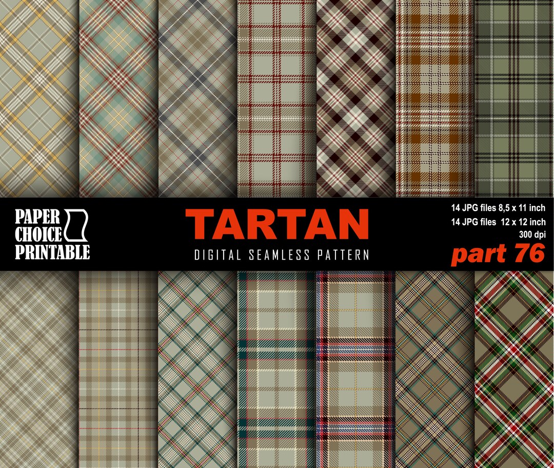 Tartan Digital Paper Clipart. Scottish Plaid, Tartan Clipart. Seamless ...