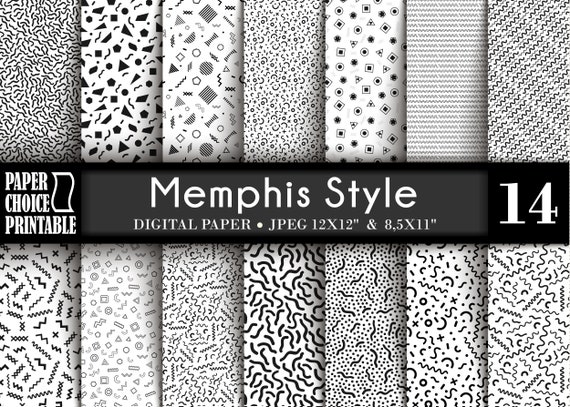 MEMPHIS DIGITAL PAPER: 12 X 12 Memphis Patterns | Etsy