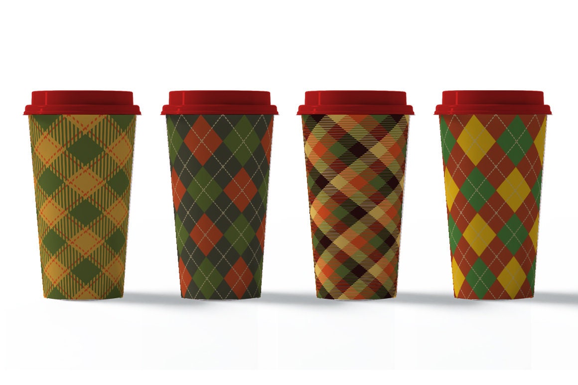 Autumn Tartan and Argyle Plaid Digital Wallpaper, Seamless Pattern ...