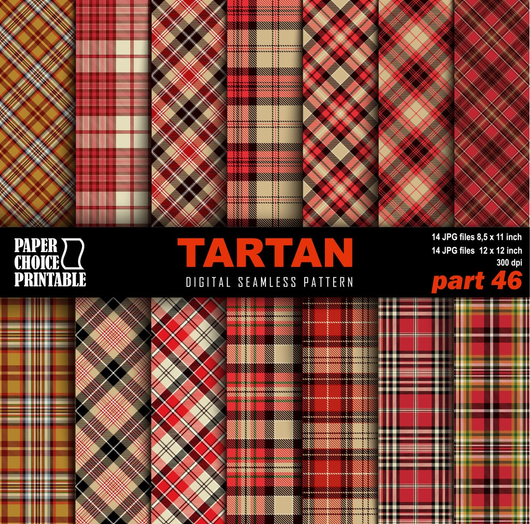 Tartan Digital Paper Clipart. Scottish Plaid, Tartan Clipart. Seamless ...