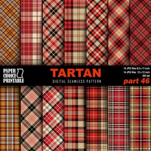 Tartan Digital Paper Clipart. Scottish Plaid, Tartan Clipart. Seamless ...