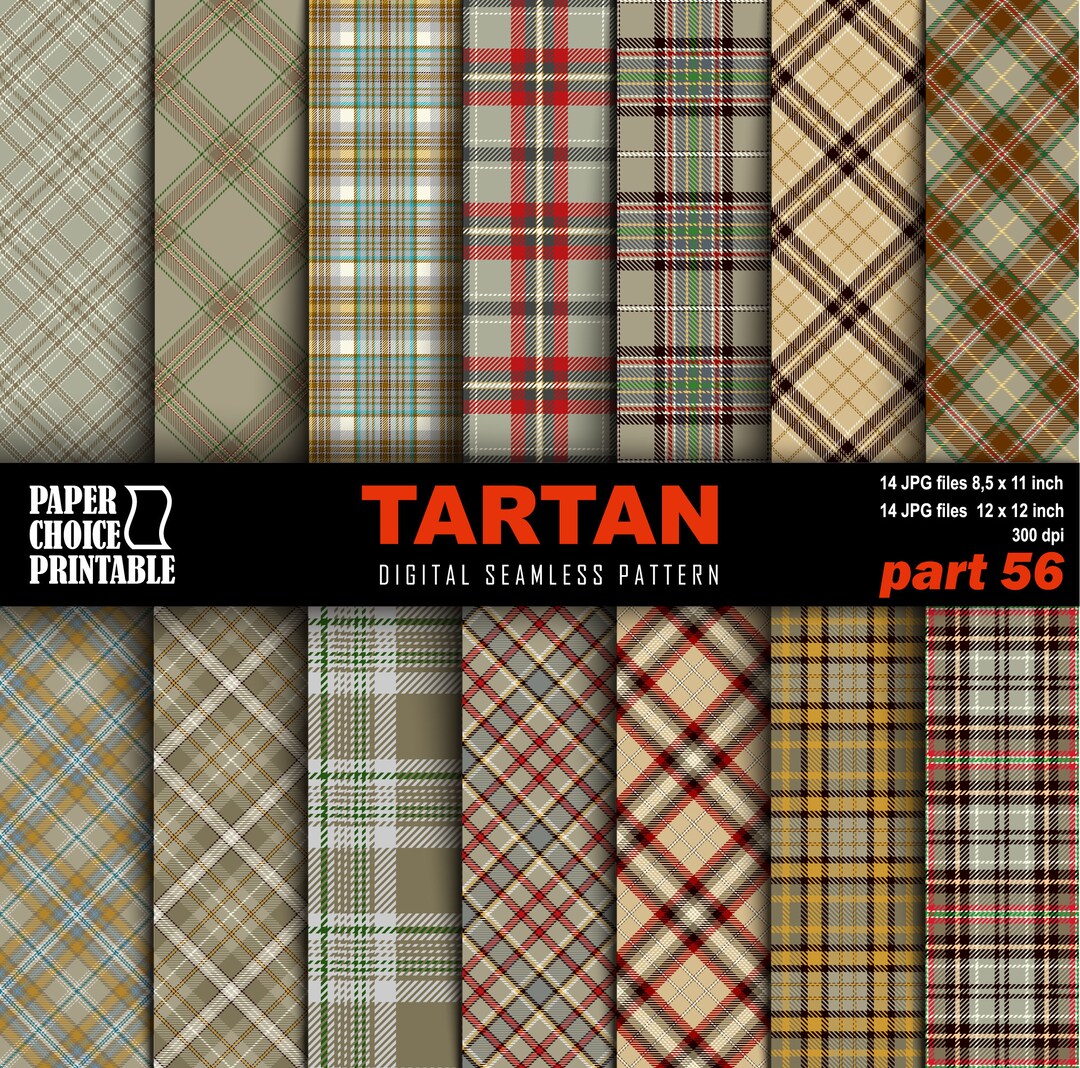 Tartan Digital Paper Clipart. Scottish Plaid, Tartan Clipart. Seamless ...