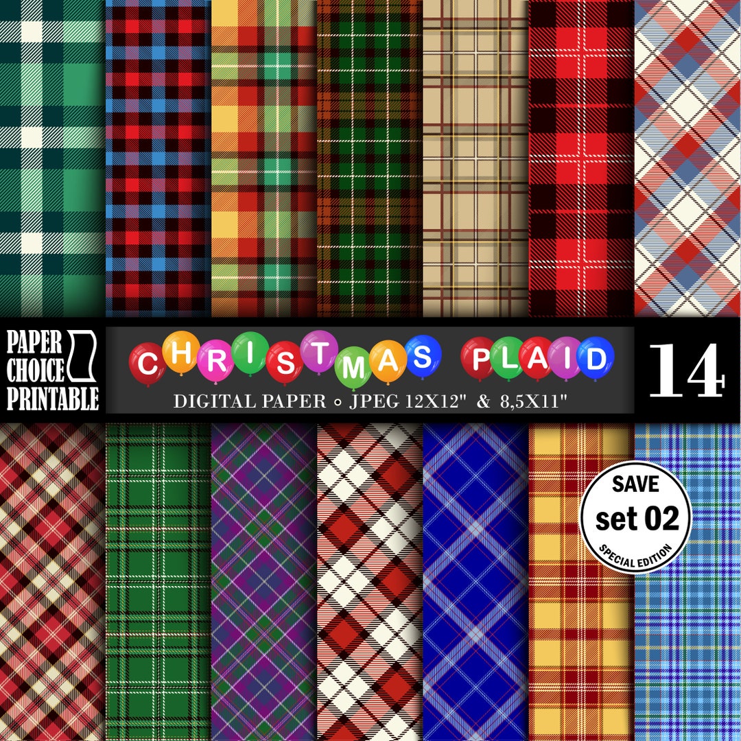 TARTAN DIGITAL PAPER: 12 X 12 Christmas Pattern - Etsy