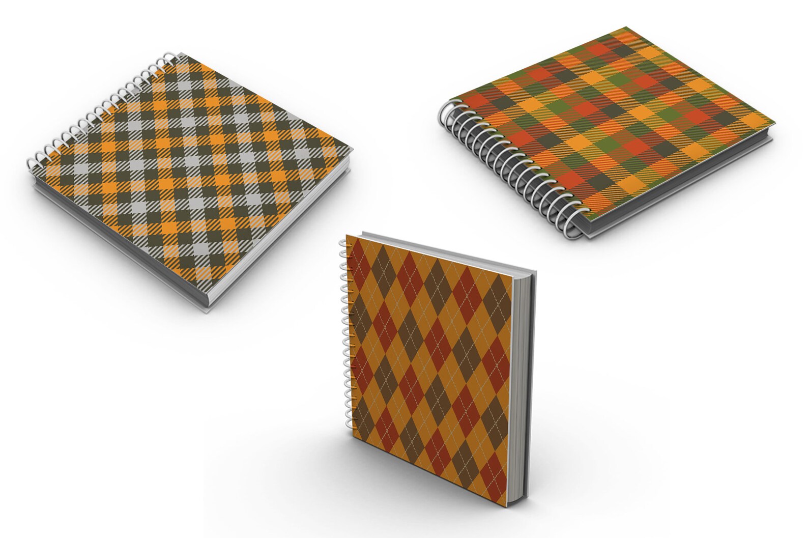 Autumn Tartan and Argyle Plaid Digital Wallpaper, Seamless Pattern ...