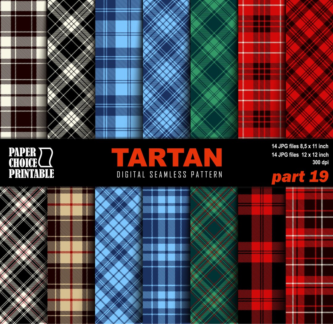 Tartan Digital Paper Clipart. Scottish Plaid, Tartan Clipart. Seamless ...