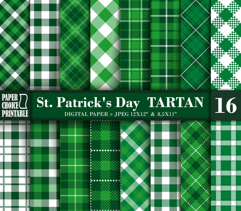 SAINT PATRICKS DAY Digital Paper: 12" X 12" Seamless Pattern Prints ...