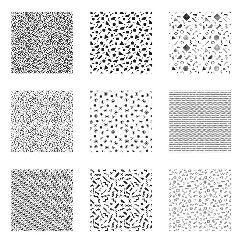 MEMPHIS DIGITAL PAPER: 12" X 12" Memphis Patterns, Scrapbook Patterns ...