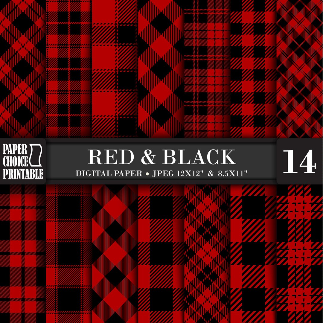 Plaid Digital Paper Set Lumberjack Tartan Gingham Check - Etsy