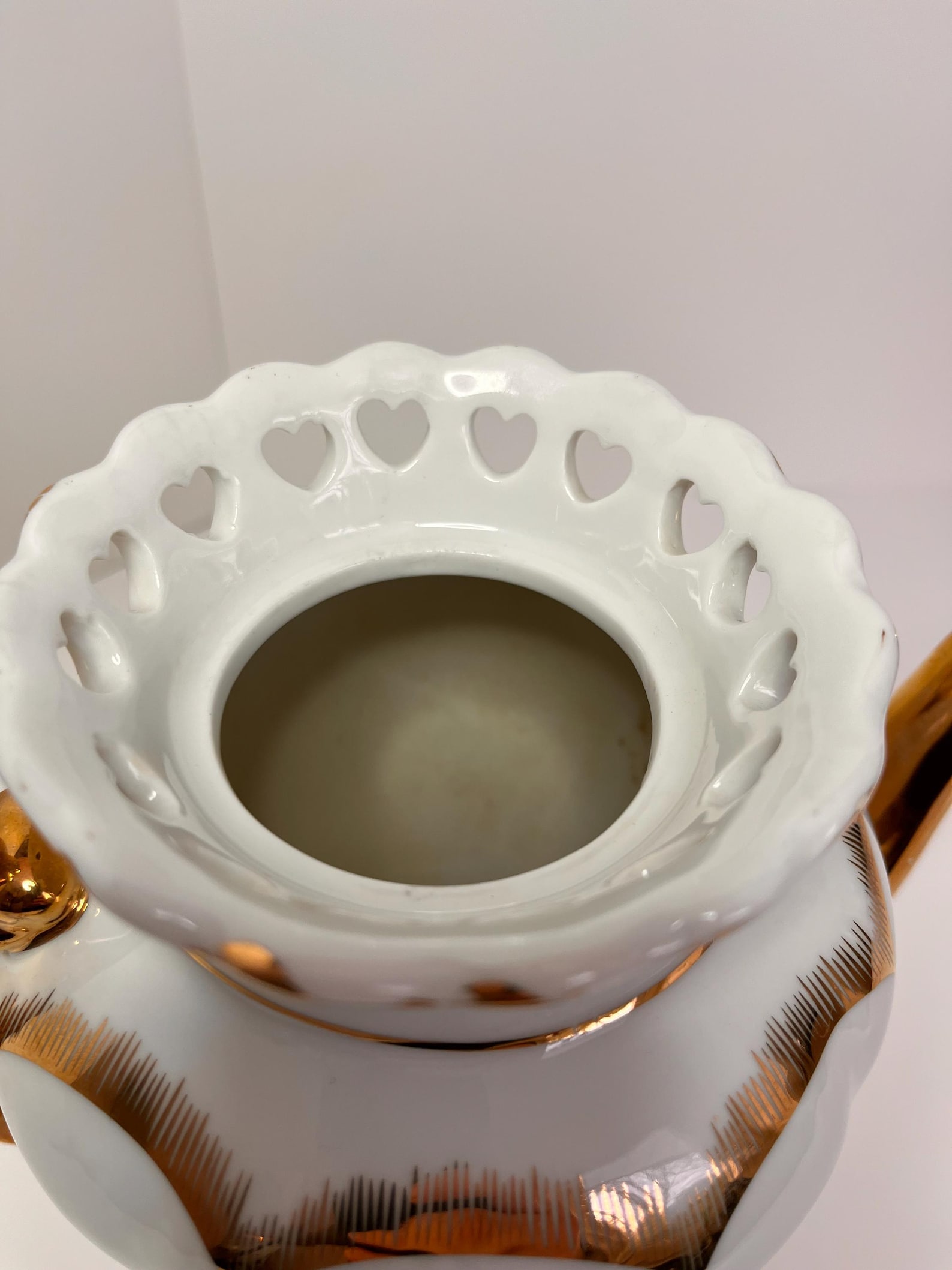 Adeline Italian Porcelain Tea Pot With Gold Trim - Vintage 1970s - Etsy