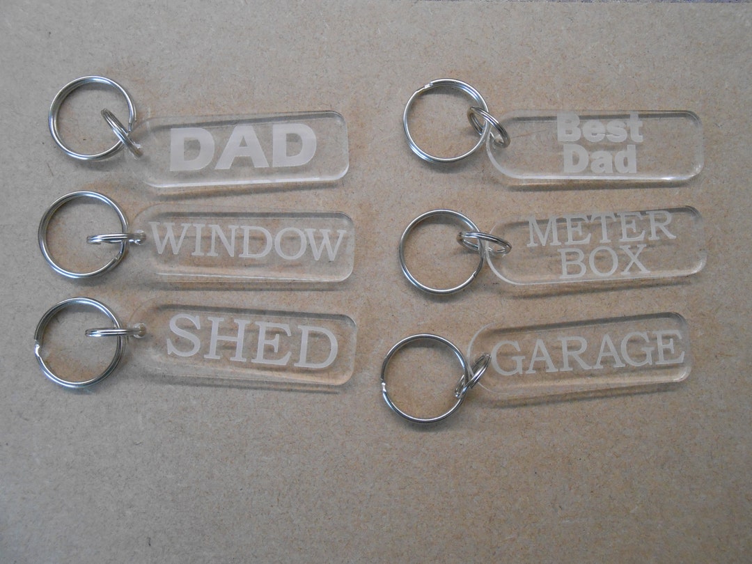Personalised Acrylic Keyring, Custom Made, Laser Cut, UK Made, Bag ...