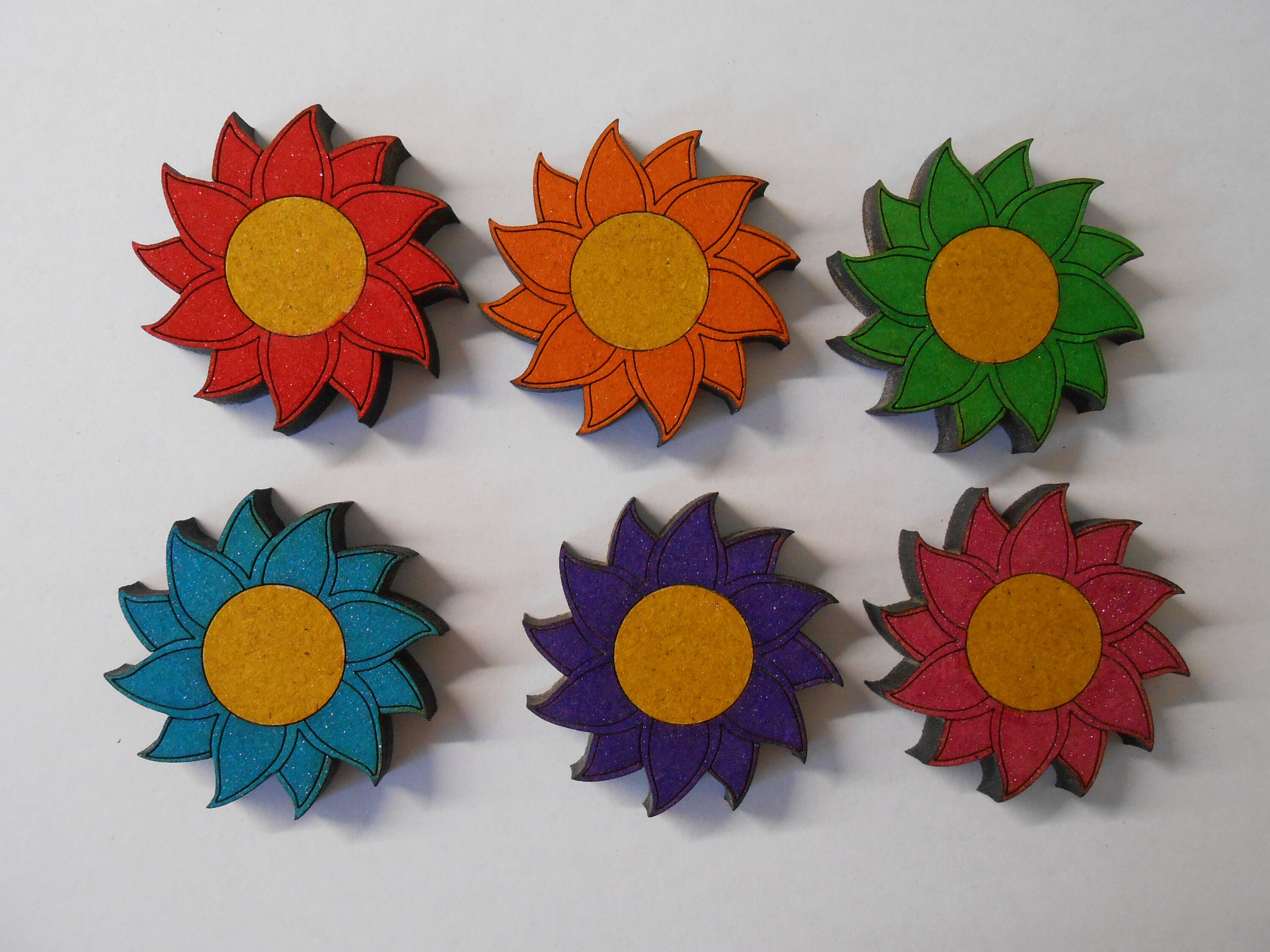 Fridge Magnets Flower Set of 6 | Etsy