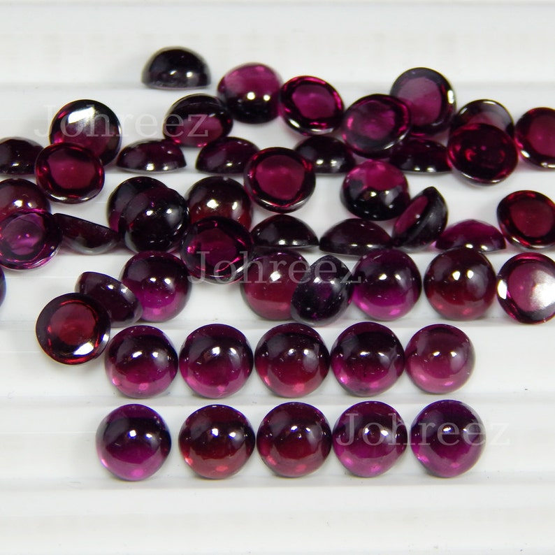 10 Piece Natural Rhodolite Garnet Cabochon Round Shape - Etsy