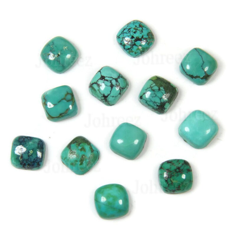 10 Pieces Natural Turquoise Cabochon Cushion Shape gemstone | Etsy