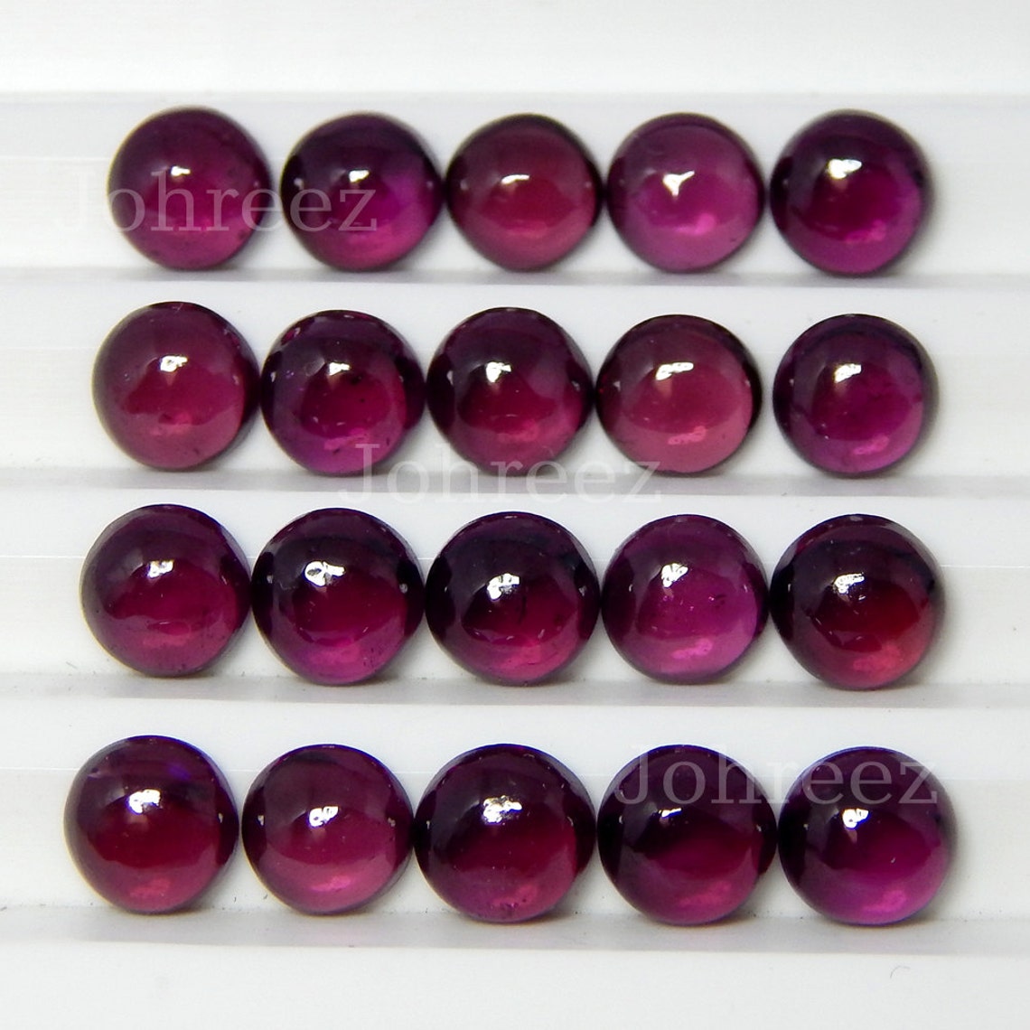 10 Piece Natural Rhodolite Garnet Cabochon Round Shape | Etsy
