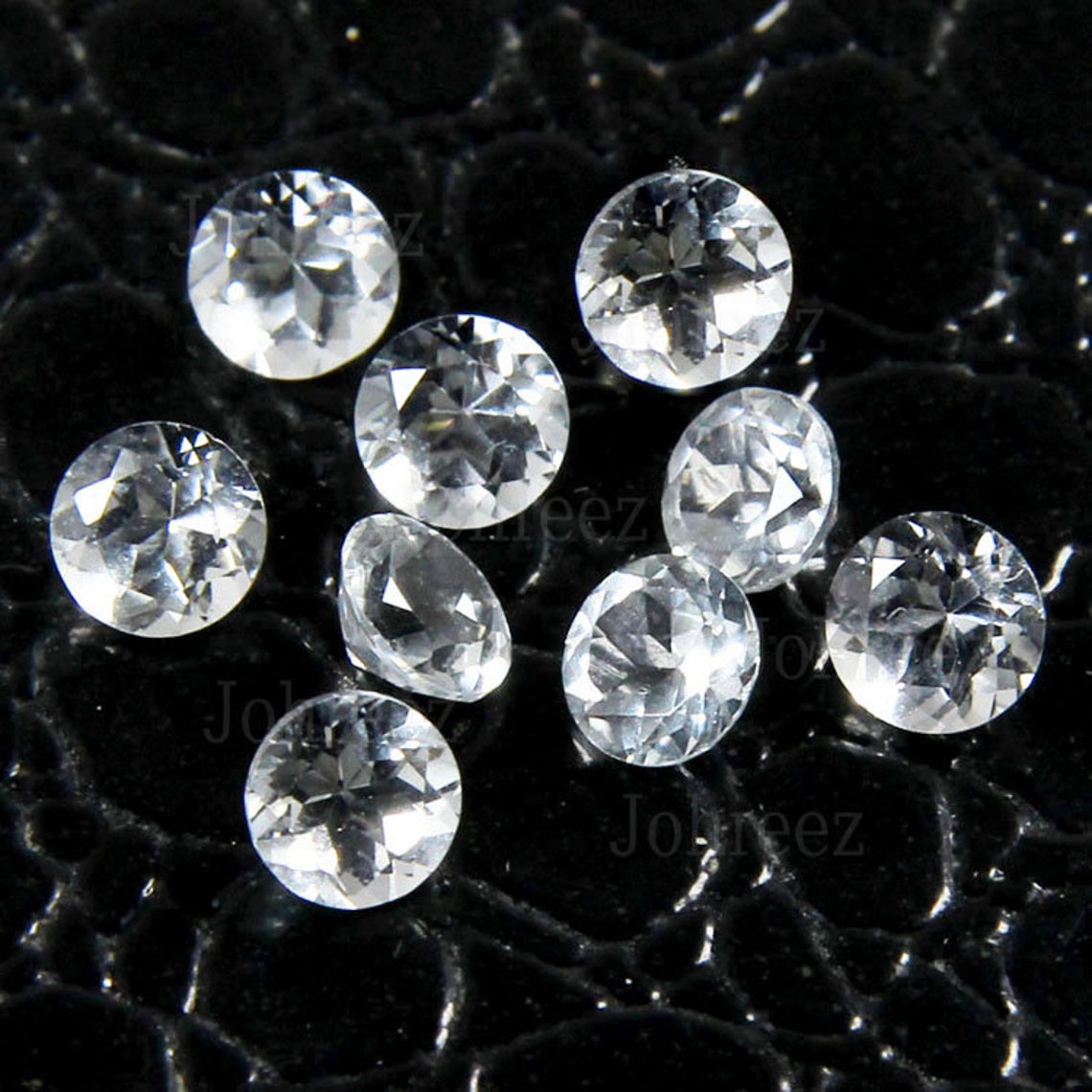 Natural White Topaz Round Faceted Gemstone Calibrated Size | Etsy