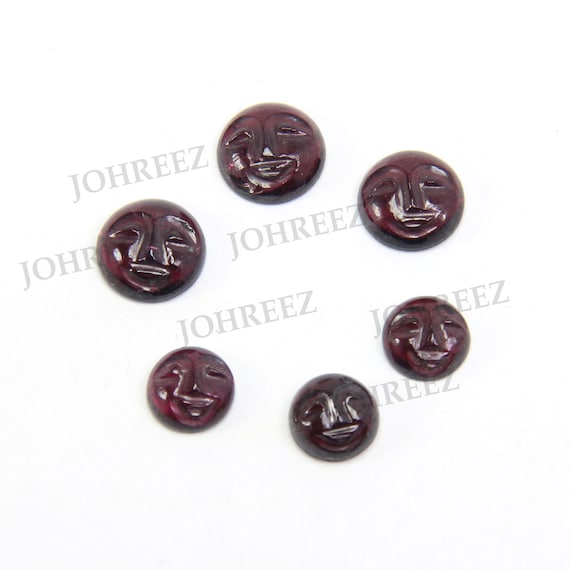 Garnet Face Round Face Carving Carved Red Garnet Face Hand | Etsy