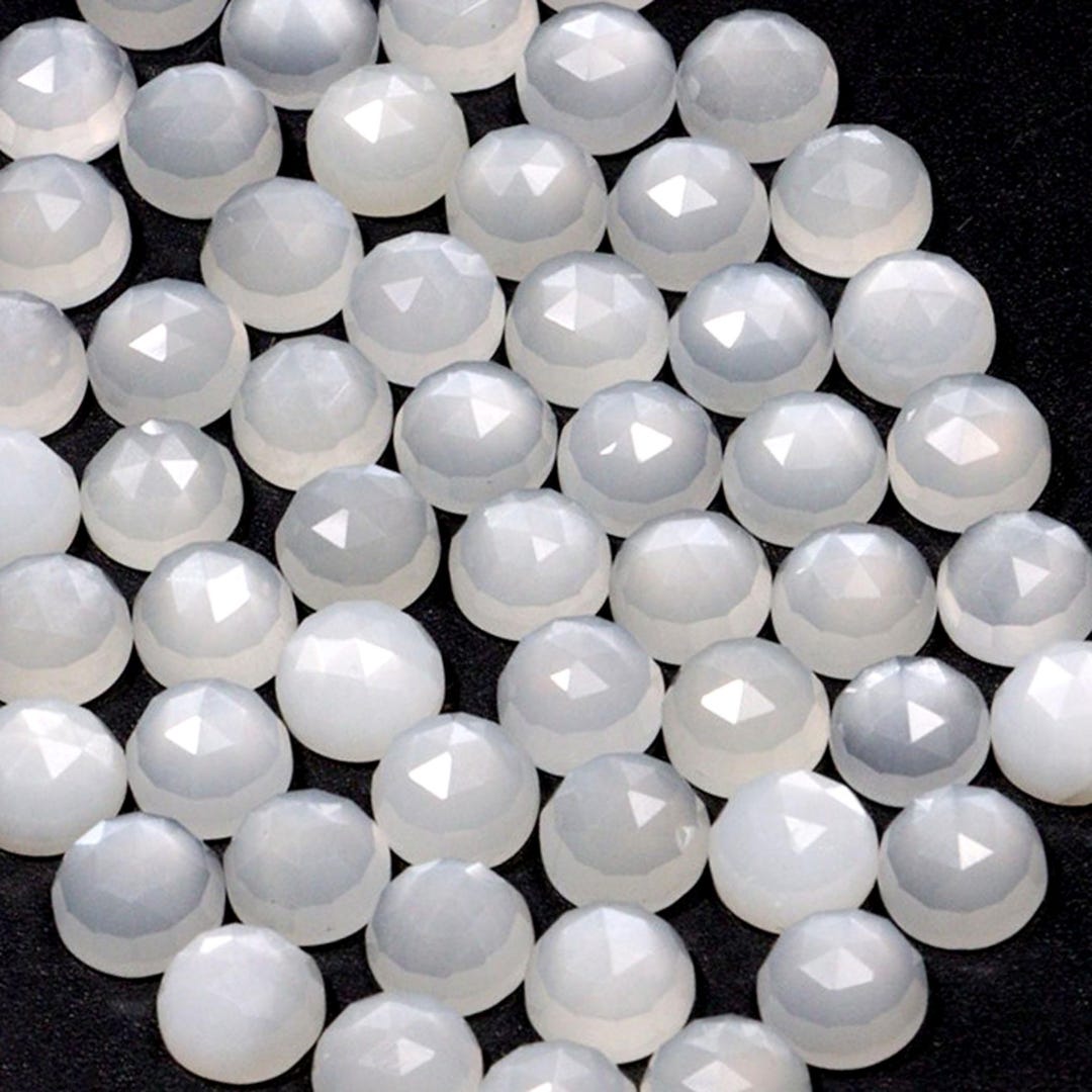 White Moonstone Round Rose Cut Cabochon: Calibrated Gemstone, 3-15mm - Etsy