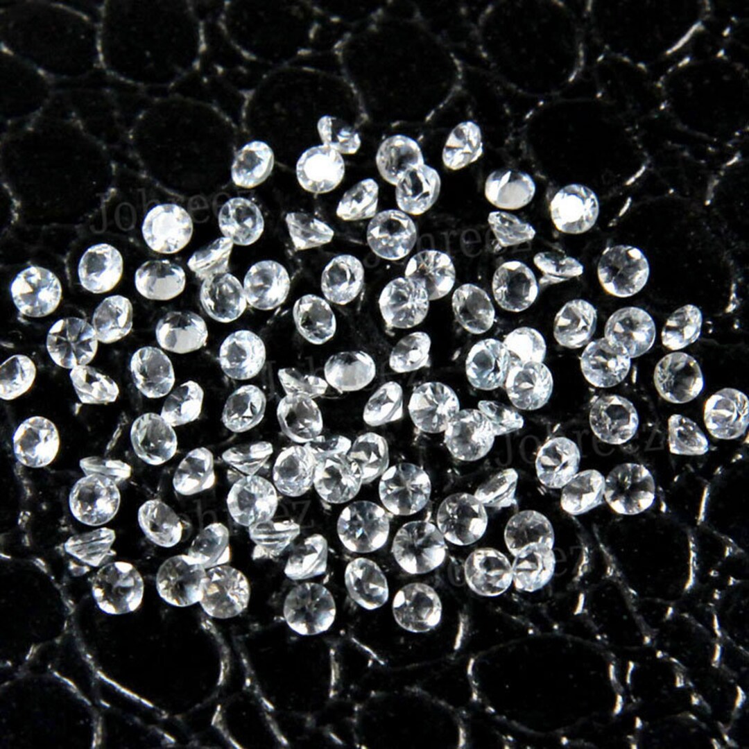 Natural White Topaz Round Faceted Gemstone Calibrated Size Loose ...