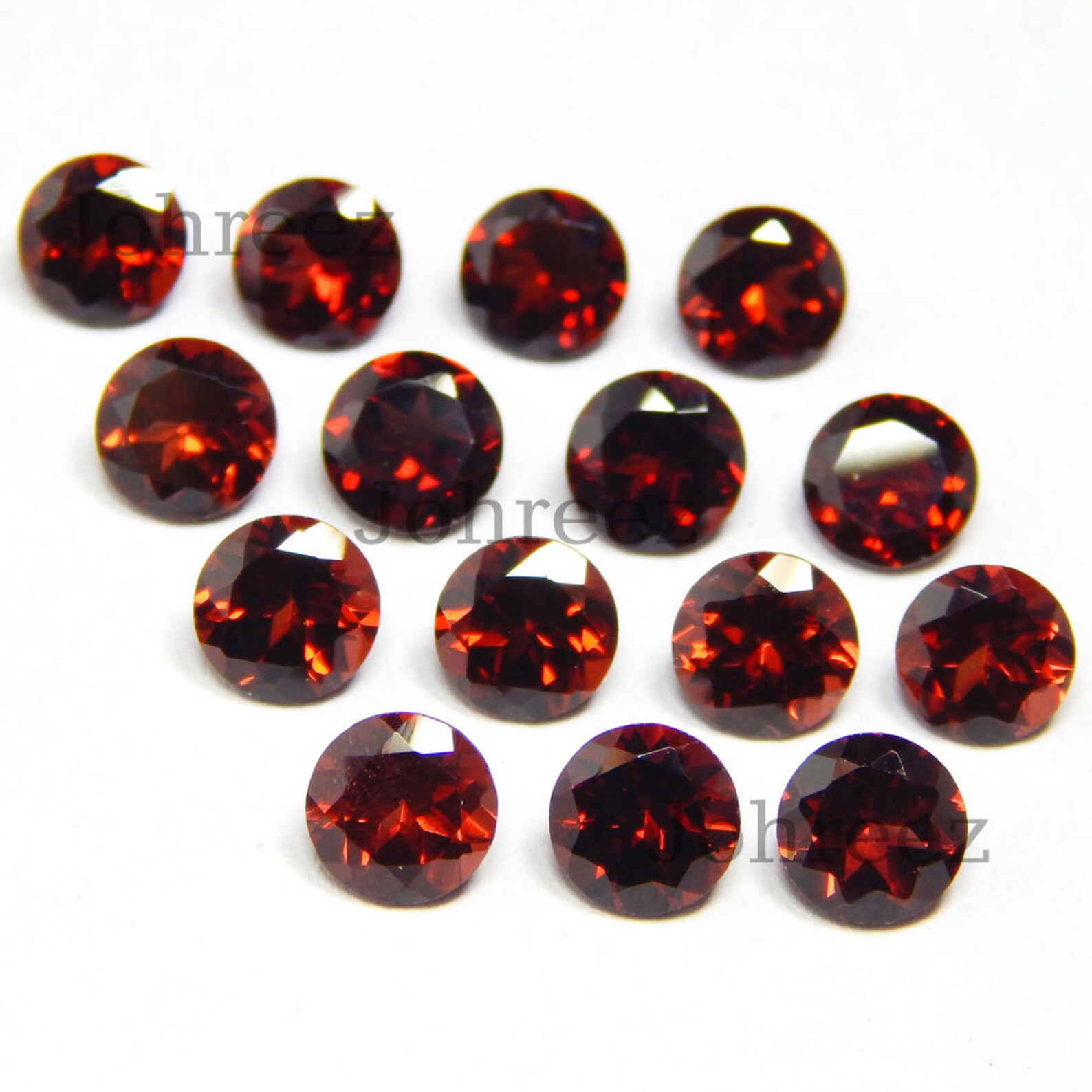 25 Piece Natural Garnet Loose Gemstone Faceted Cut Round shape | Etsy