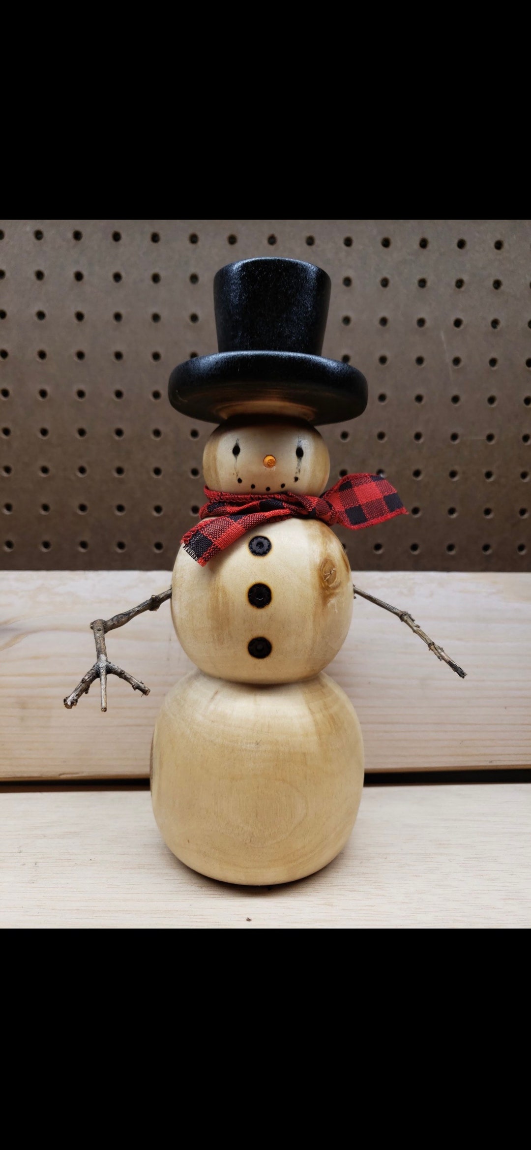 Wooden Snowman Decoration - Etsy