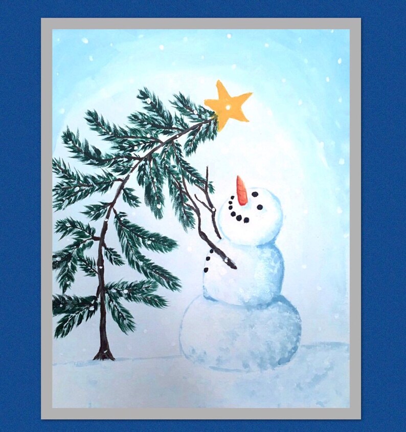 Snowman Print - Etsy