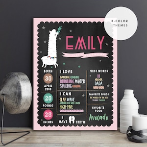 Llama Birthday Party Chalkboard Sign Poster 16x20 Llama Alpaca First ...