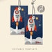 Rocket Space Tag Space Rocket Thank You Tag Birthday Party Retro Rocket ...
