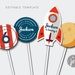 Rocket Cupcake Topper, Space Party, Space Rocket Birthday Party, Rocket ...