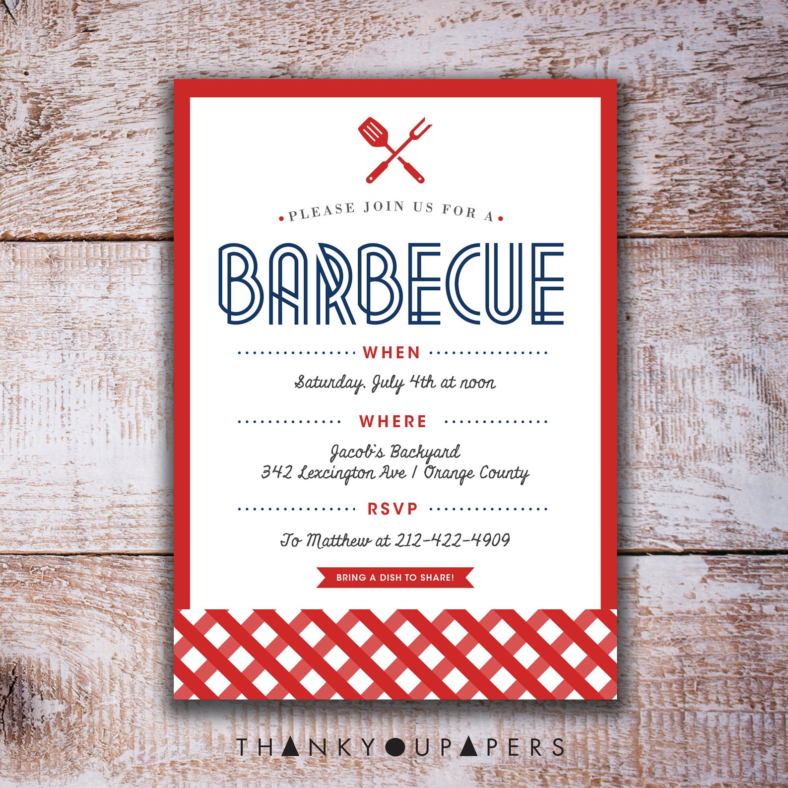BBQ Invitation Backyard BBQ Invitation Summer PRINTABLE - Etsy