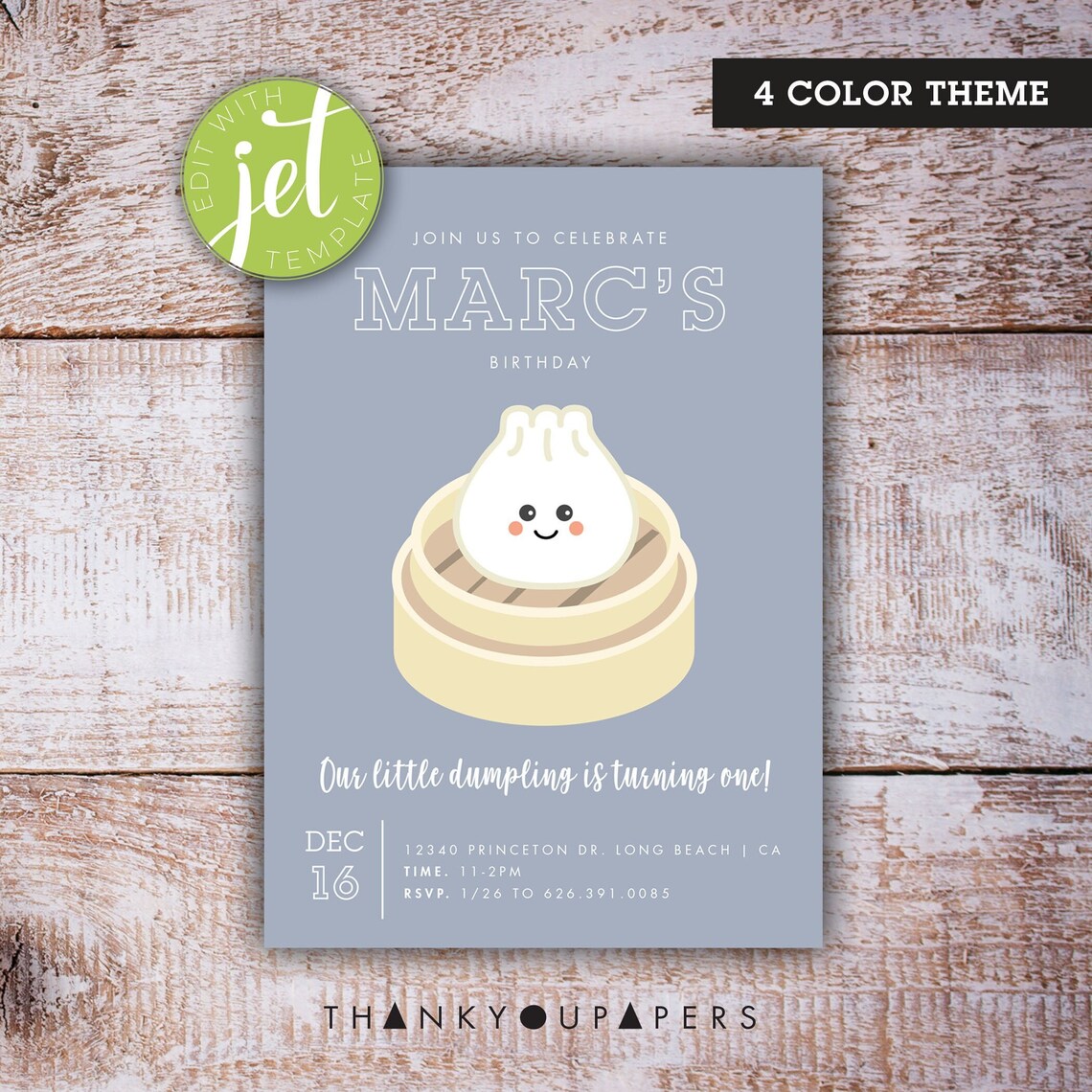 Dumpling Baby Birthday Invitation Dumpling Birthday Gender - Etsy