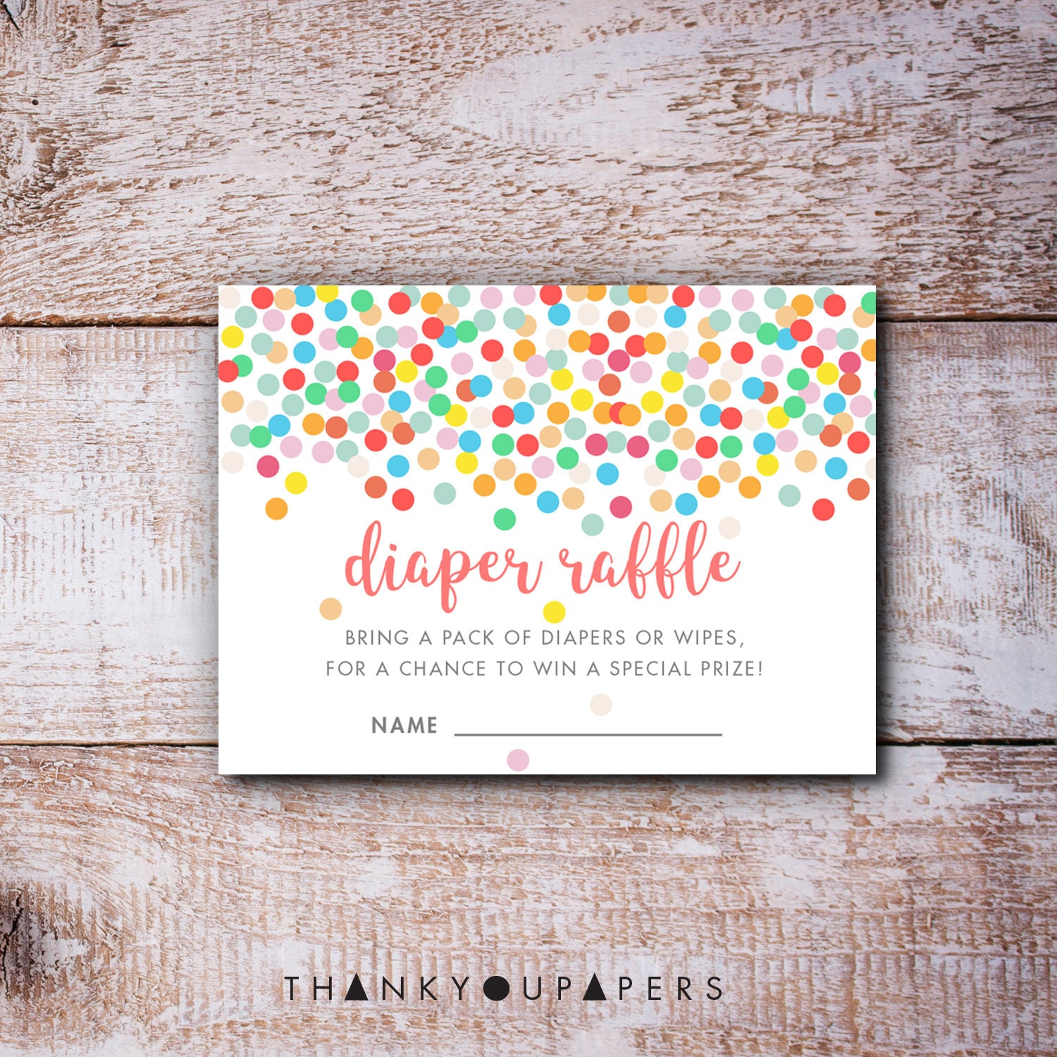 Baby Sprinkle diaper raffle sign Diaper raffle Confetti | Etsy