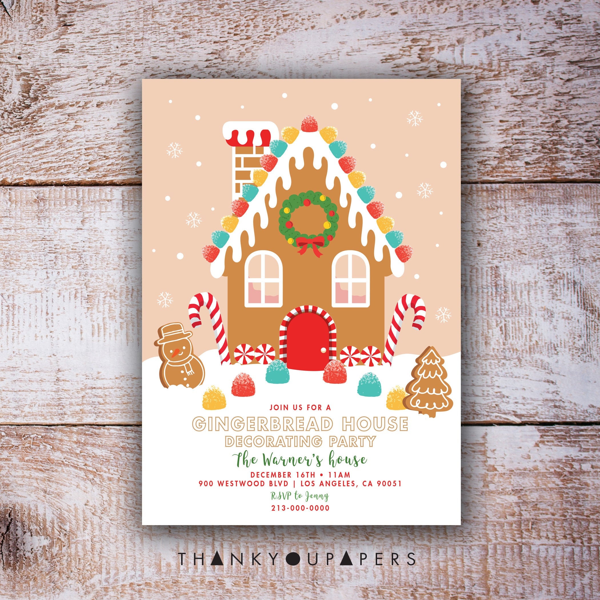 Gingerbread House Decorating Invitation Gingerbread House | Etsy