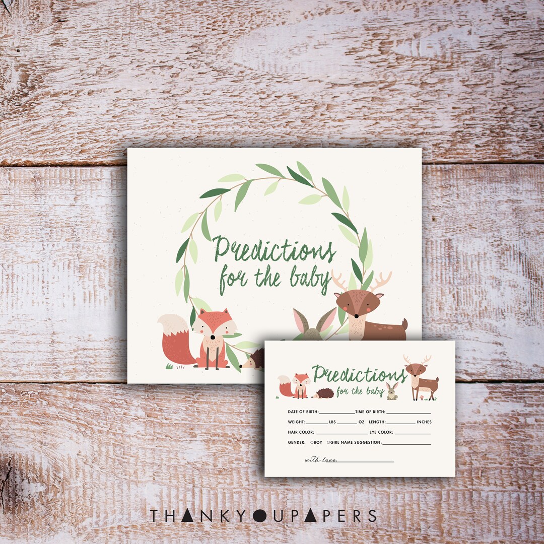 Baby Shower Prediction Cards Baby Statistics Game Guess Baby's Birthday ...