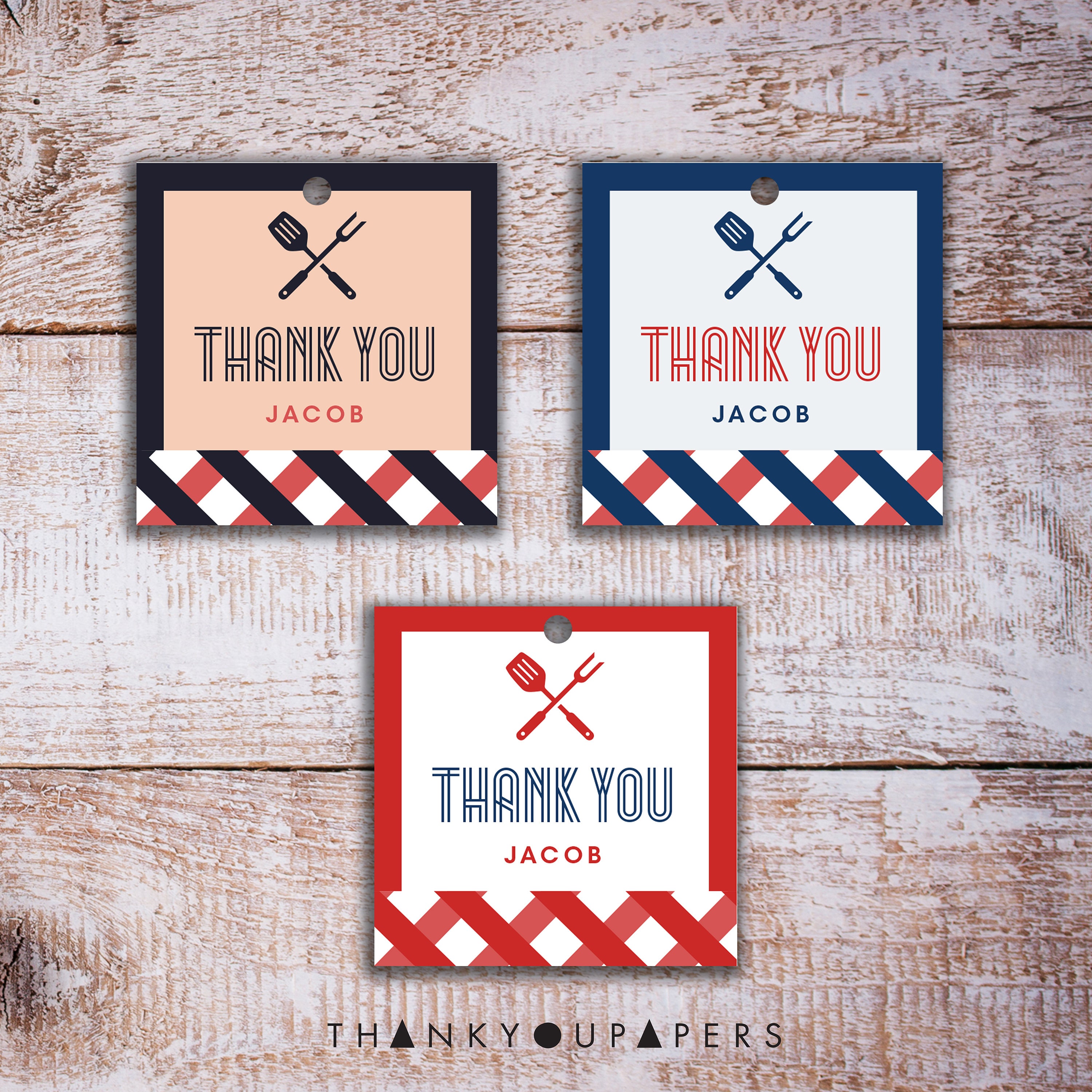 BBQ Party Favor Tags Thank You Tags Bbq Themed Birthday Party - Etsy