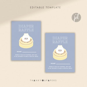 Dumpling Baby Shower Diaper Sign Raffle Ticket Invitation Dumpling ...