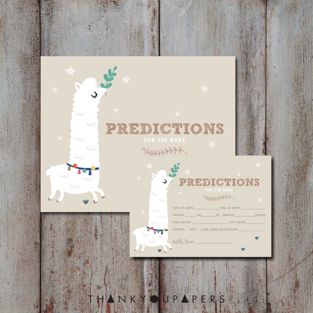 Baby Shower Prediction Cards Baby Statistics Game Guess Baby's Birthday ...