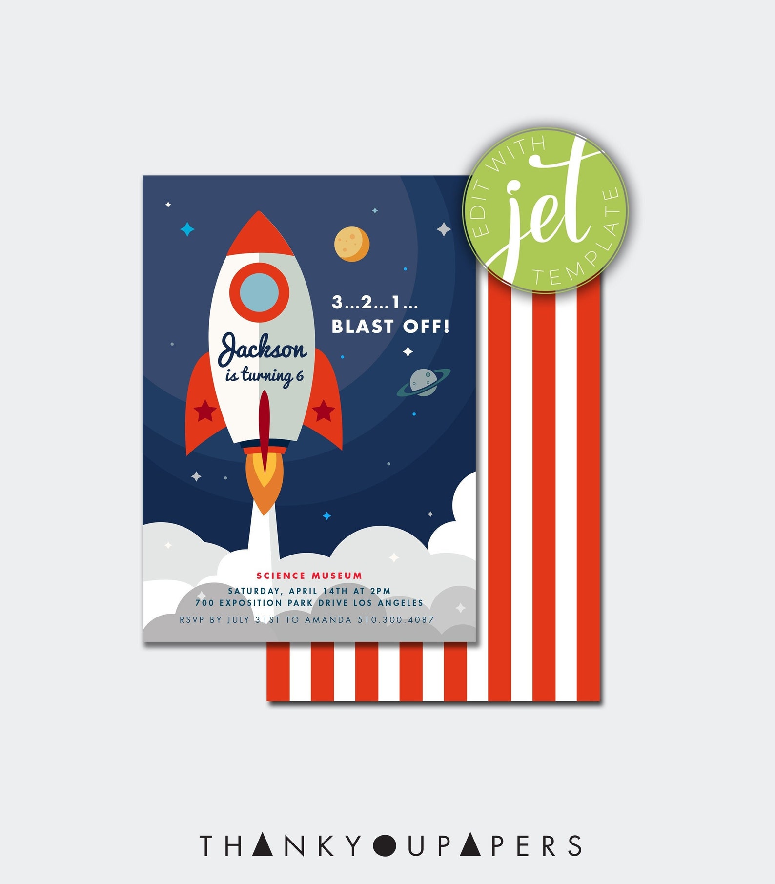 Rocket Invitation Rocket Birthday Invitation Rocket Party - Etsy