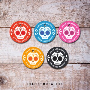 Day of the Dead Cupcake Topper Halloween Dia De Los Muertos Favor Tag ...