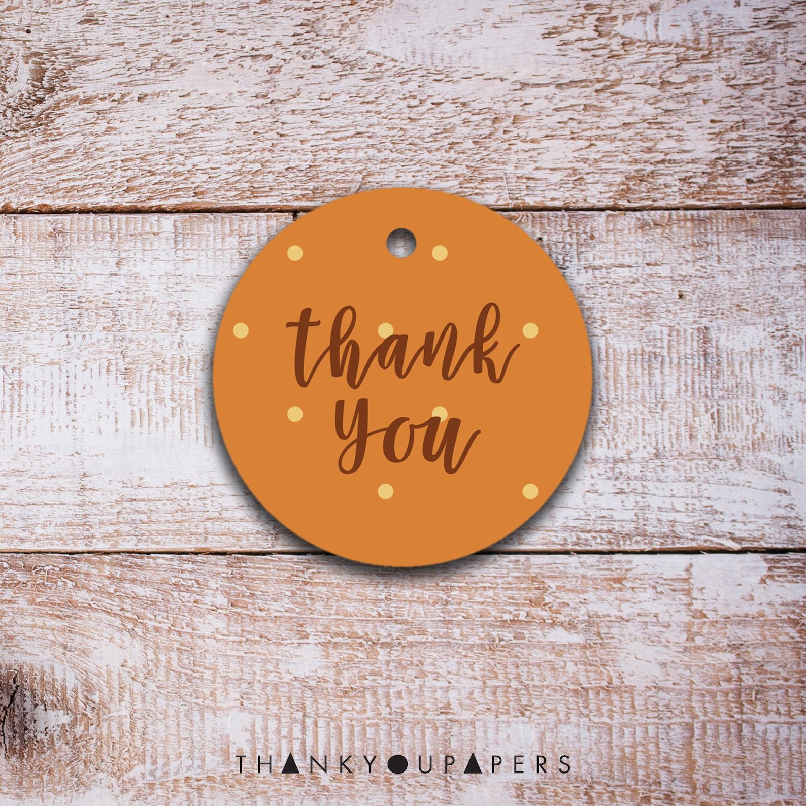 Fall Thank You Tag Printable Favor Tag Botanical Wreath Poka | Etsy
