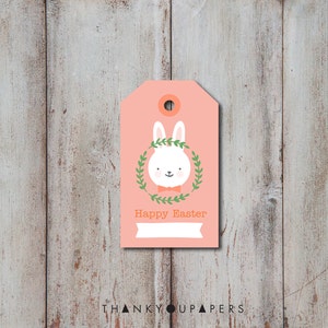 Bunny Party Favor Tags Thank You Tags Easter Themed Rabbits Birthday ...