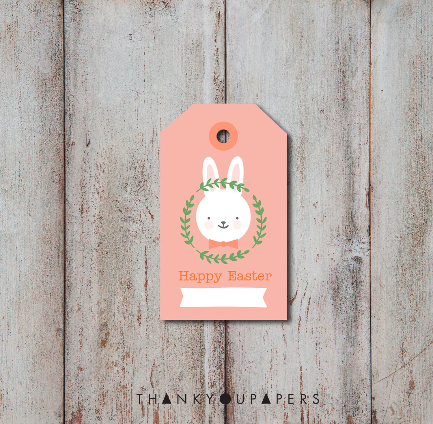 Bunny Party Favor Tags Thank You Tags Easter Themed Rabbits | Etsy