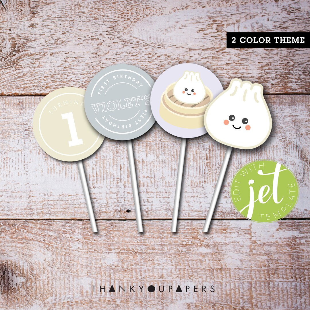Dumpling Cupcake Toppers: First Birthday Party Decor (digital Printable ...