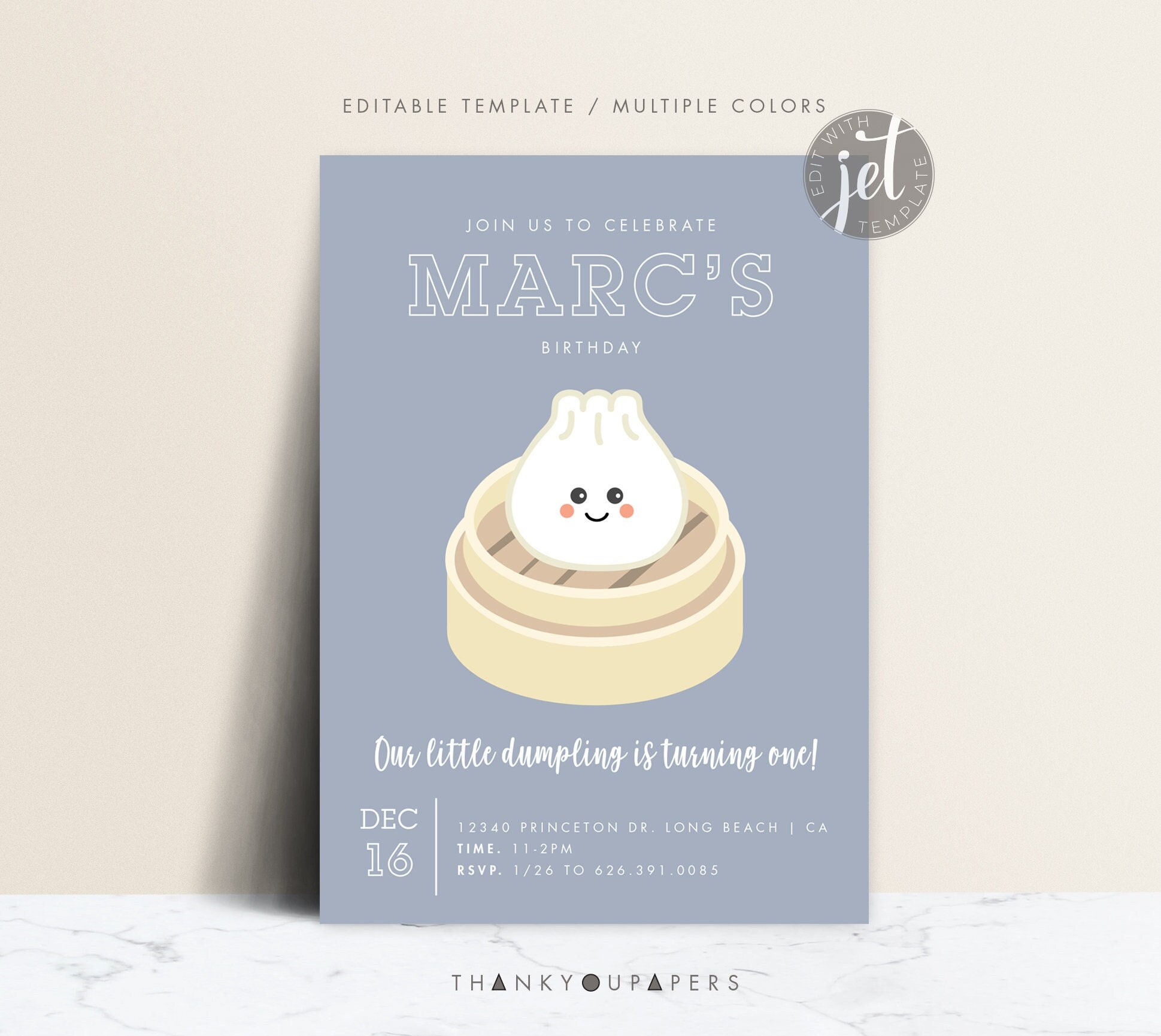 Dumpling Baby Birthday Invitation Dumpling Birthday Gender - Etsy