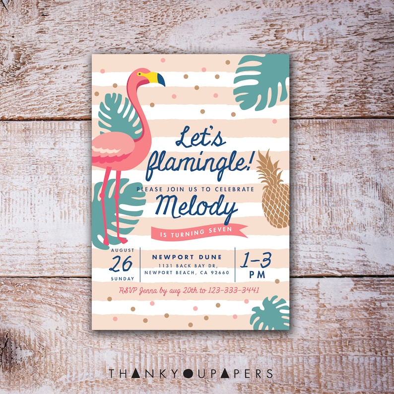 Flamingle Birthday Invitation Flamingo Invitation Flamingo Pool Party ...