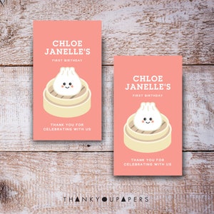 Dumpling Tag Thank You Tag Birthday Party Baby Shower Favor Tags up up ...